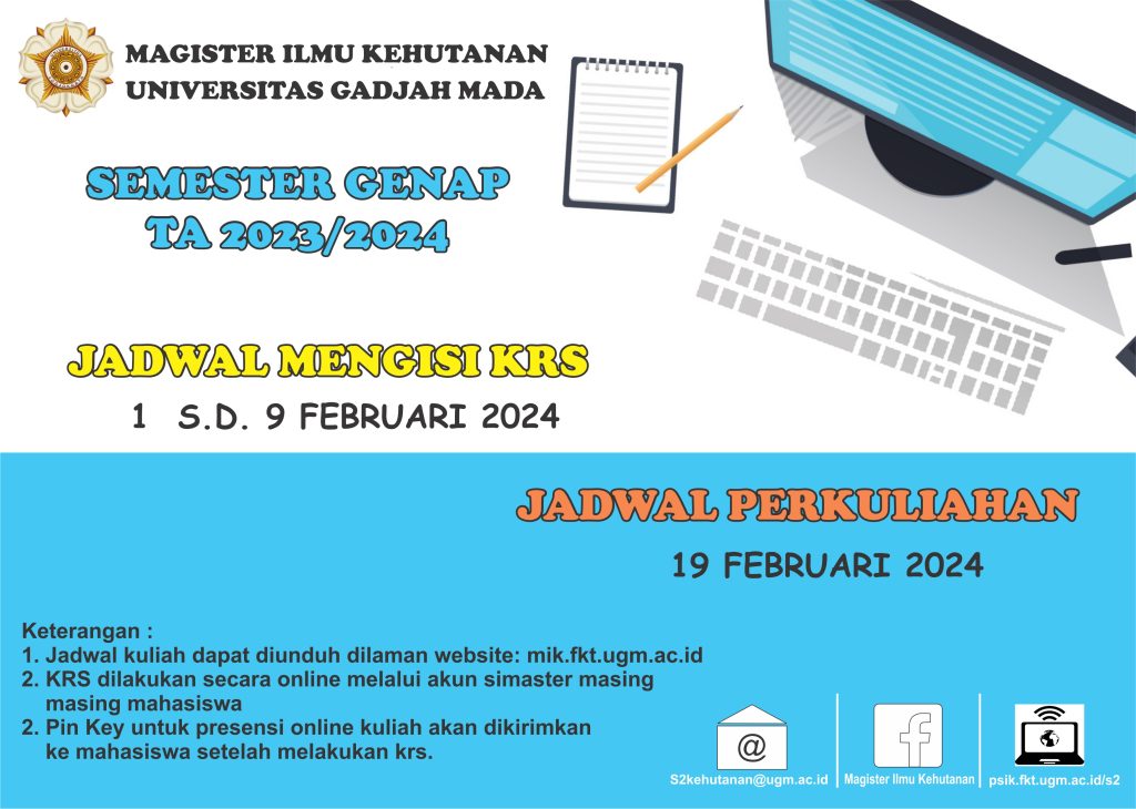 Pelaksanaan KRS dan Perkuliahan Semester Genap TA 2023/2024 – Magister Ilmu Kehutanan